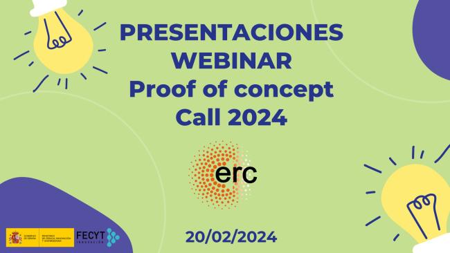 Presentaciones webinar ERC Proof of Concept Grant 2024 | Horizonte Europa
